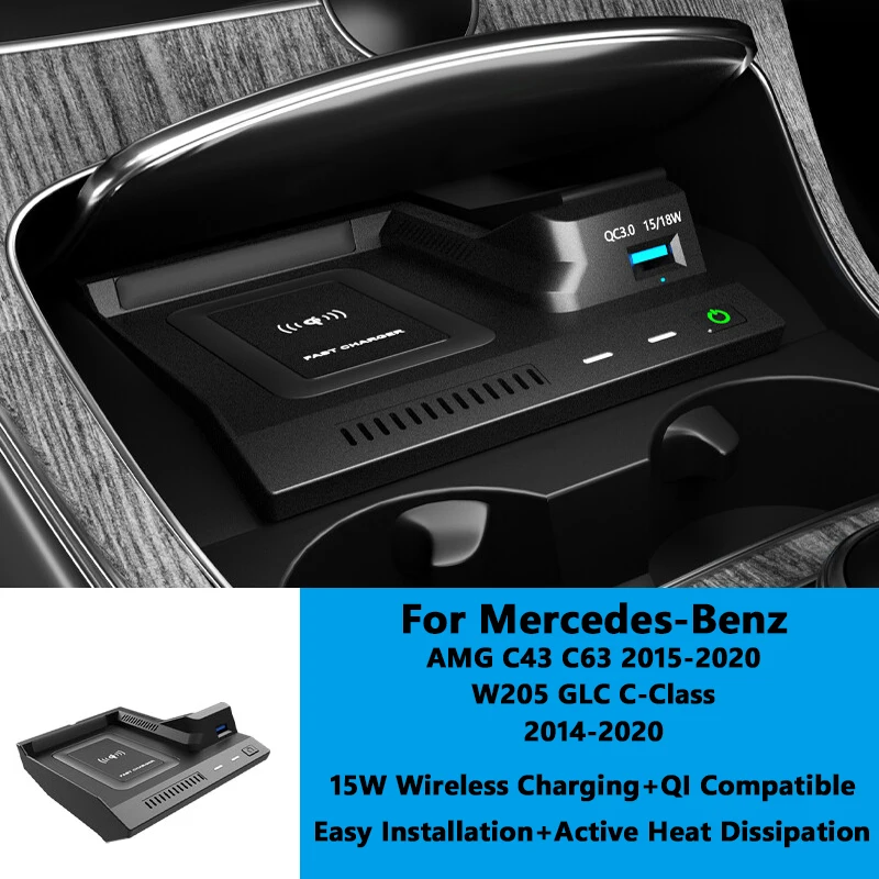 Car-Mobile-Phone-Wireless-Charging-Board-For-Mercedes-Benz-W205-AMG-C43 ...