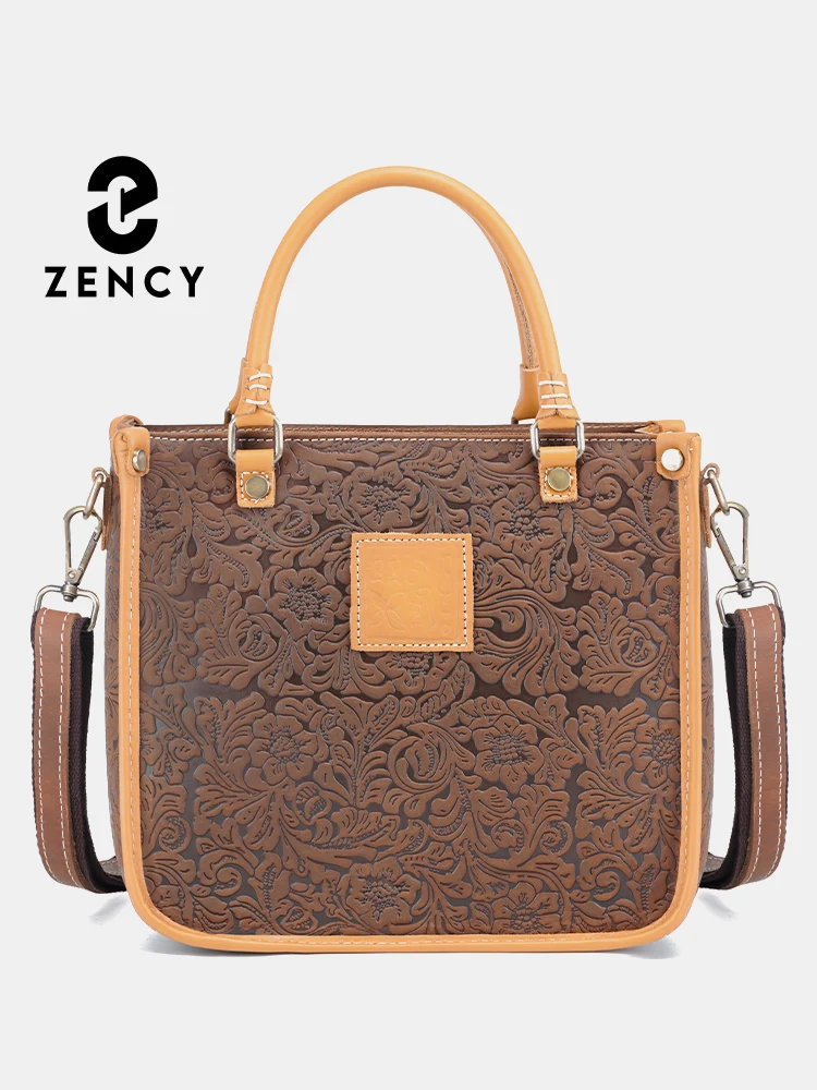 Zency-Women-Genuine-Leather-Shoulder-Bag-High-Quality-Designer-Embossing-Bag-Crossbody-Top ...