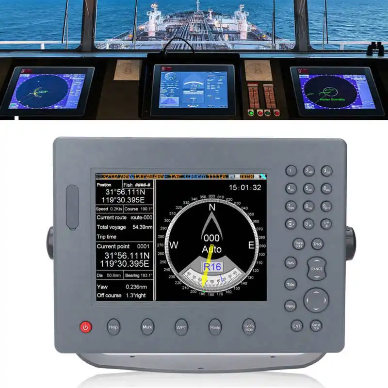 8in Lcd Screen Marine Gps Navigator With Gnss Antenna 24v Preloaded ...