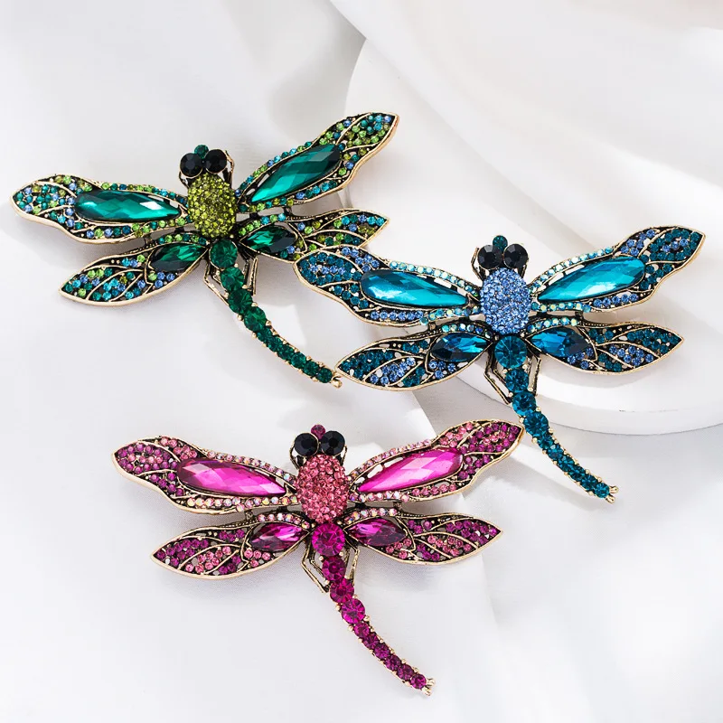 Large-Size-Luxury-Crystal-Dragonfly-Brooch-Colorful-Rhinestone-Insect ...