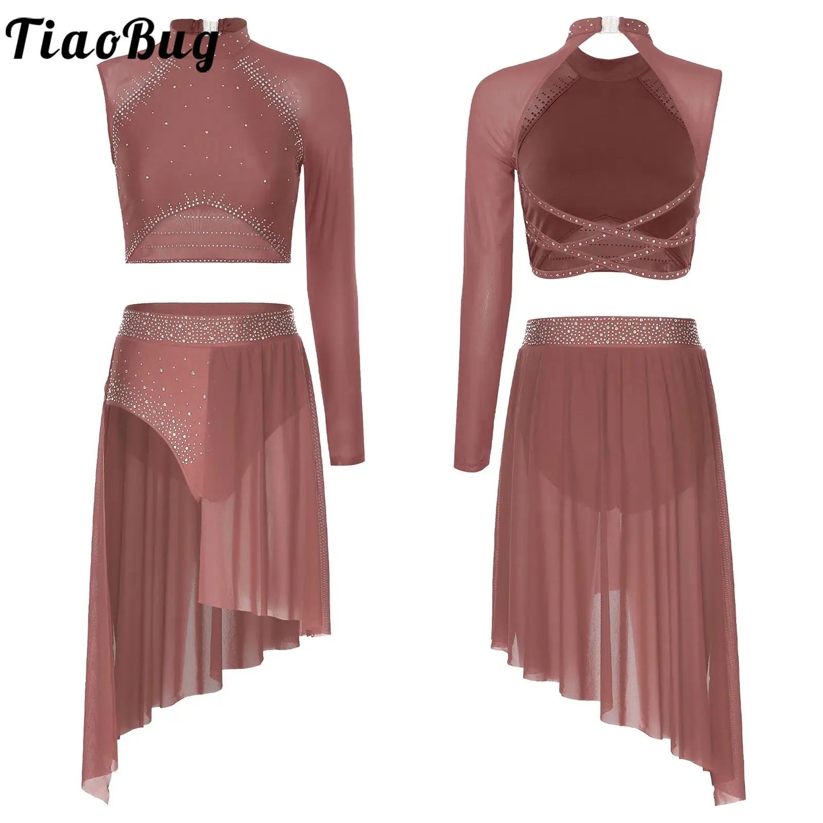Contemporary Dance Outfit Set for Women Figure Skating Dress Costume ...
