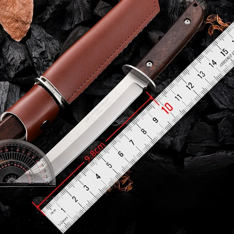 Outdoor-Straight-Knife-With-Sandalwood-Handle-Integrated-Keel-Knife ...