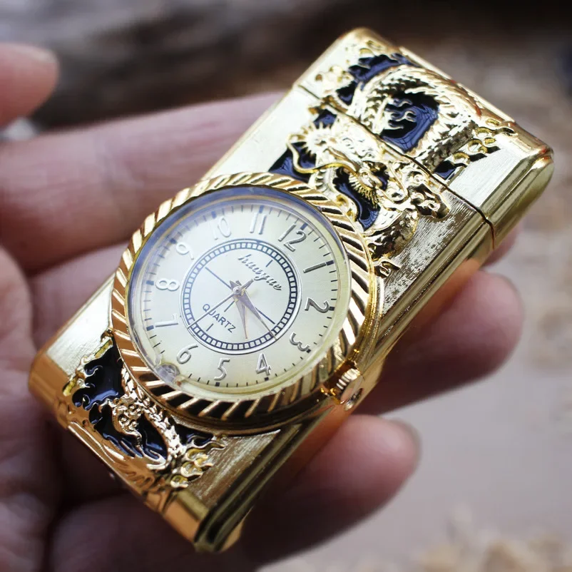 Gecko Shape Quartz Clock Lighter, Compact Gas Lighter, Butane Jet Torch ...