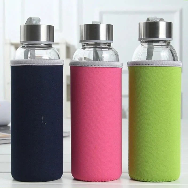 550ml Travel bottle Car Shatterproof hand Portable Glass Water Bottle ...