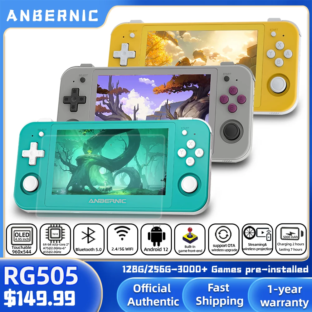 ANBERNIC-RG505-New-Handheld-Game-Console-Android-12-System-Unisoc-Tiger ...