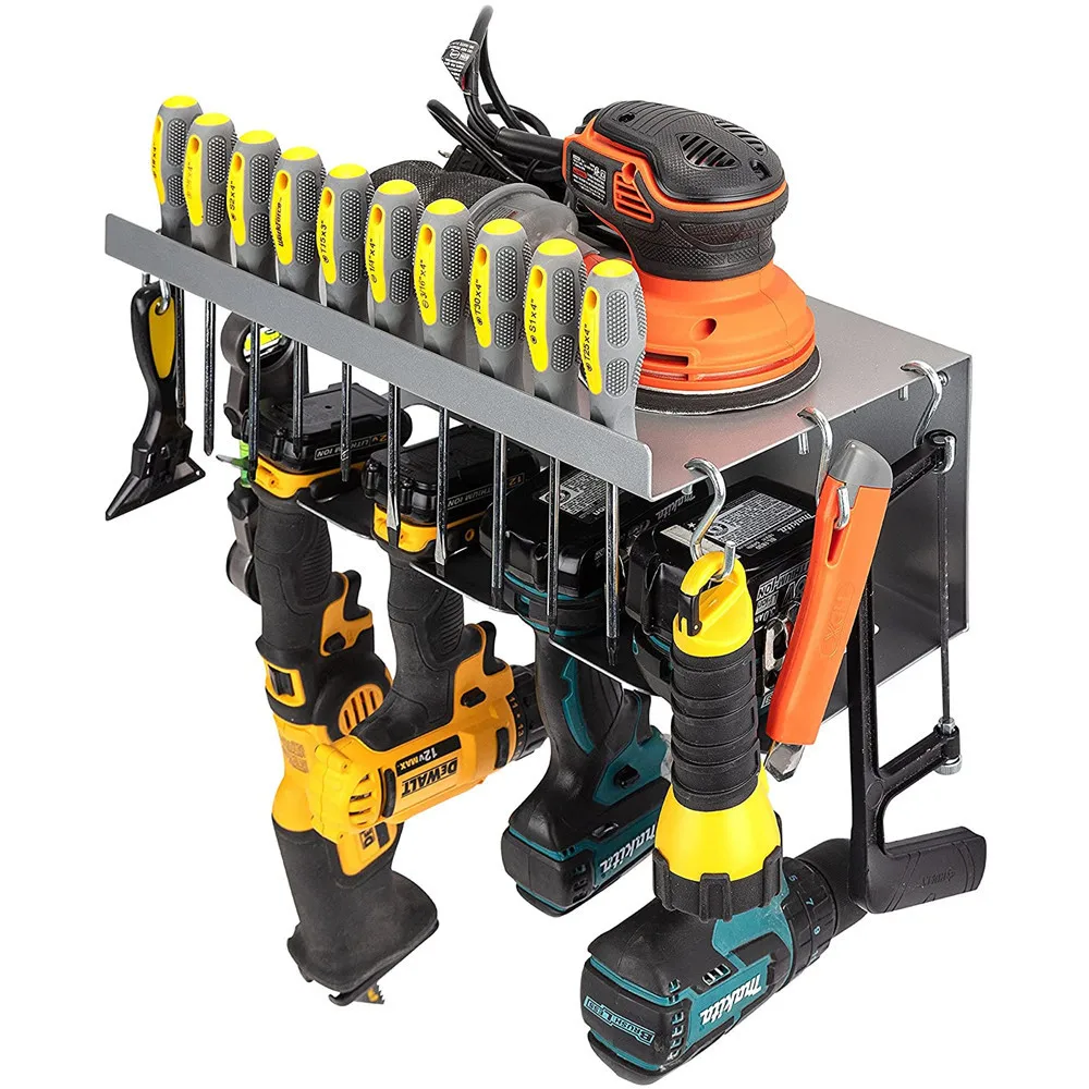 Drill-Holder-Garage-Storage-Shelf-Wall-mounted-Plant-Shelves-Rack ...