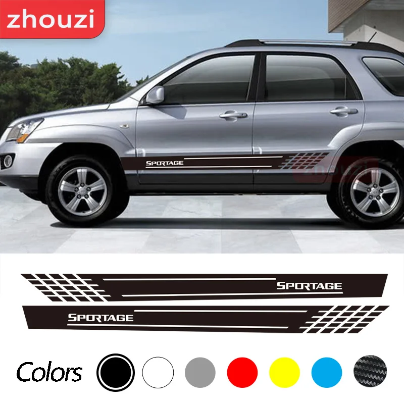 For Kia Sportage 3 4 QL Car Stickers Decals Side Skirt Stripes ...