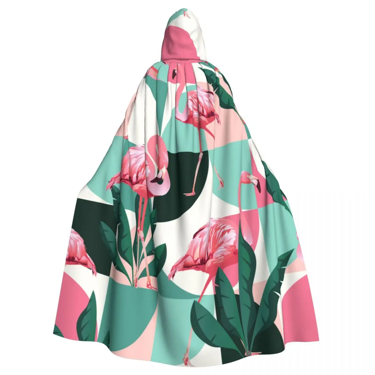 Hooded-Cloak-Unisex-Cloak-with-Hood-Jungle-Pink-Flamingos-With-Banana ...