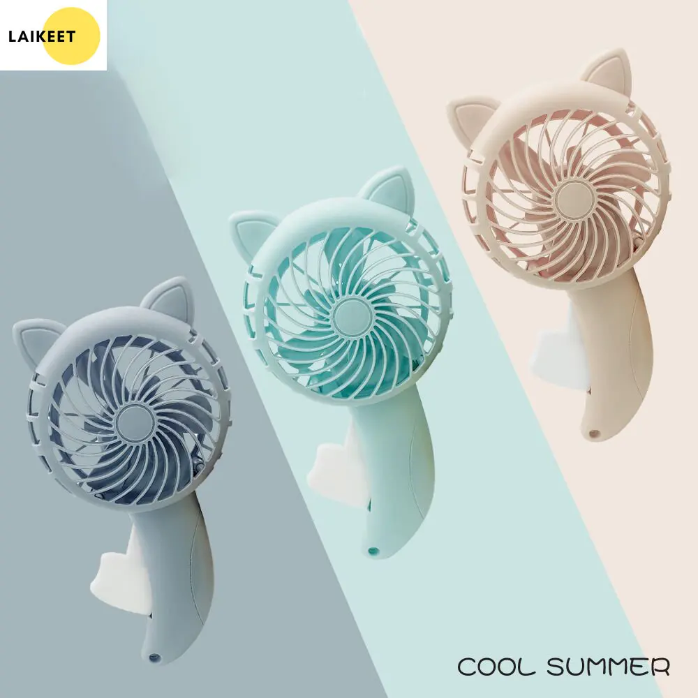 Summer Cute Cat Fan Cartoon Handheld Fan Hand Pressed Manual Mini ...
