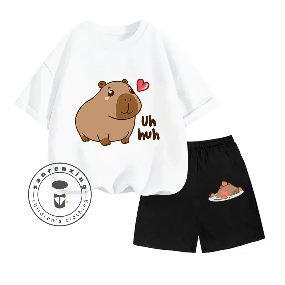 Capivara-conjunto-de-duas-pe-as-para-meninos-e-meninas-com-desenho ...
