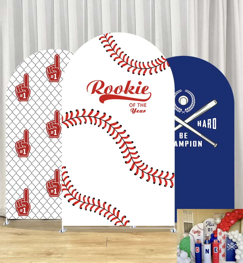 Baseball Themed Arch Backdrop Cover for Boy Sports Party Decoration ...