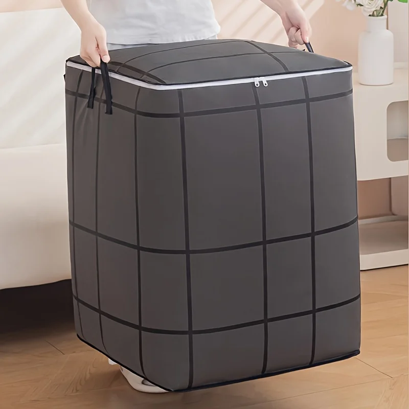 Large Capacity Fabric Storage Bag with Zipper and Handles-For Blankets ...