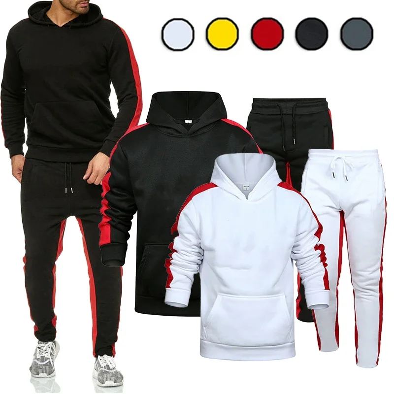 2023-Sportswear-Tracksuits-Sweater-Hip-Hop-Male-Sweatsuit-Stripe-Hooded ...