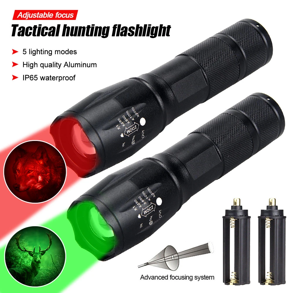 Red Green Light Torch | High Red Light Flashlight | Green Military ...