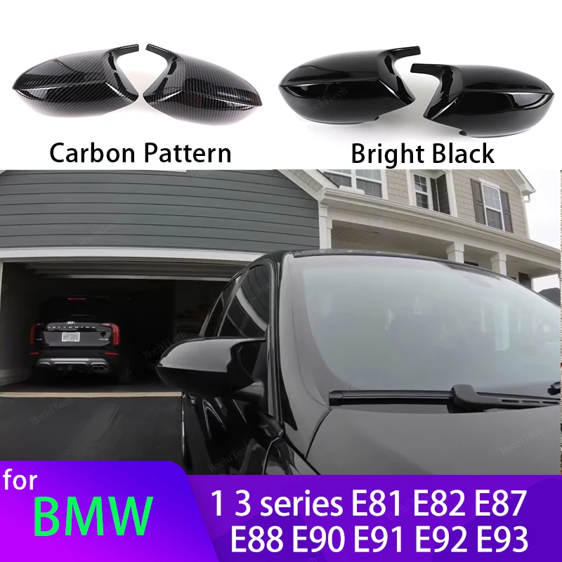 Carbon Fiber Look Black Rearview Side Mirror Cover Caps For E90 E91 M3 ...