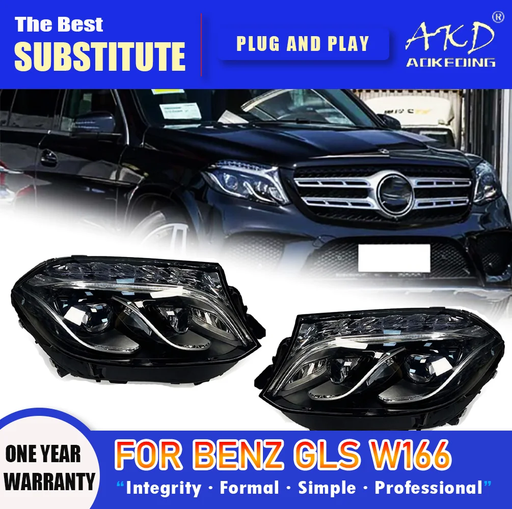 AKD-Head-Lamp-for-Benz-GLS-W166-WLED-Headlight-2016-2020-Headlights-GLS ...