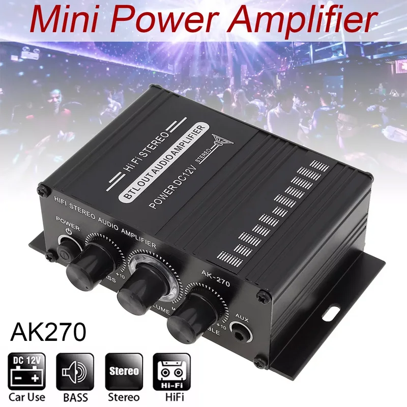 Amplifier 2 Channel Sound Home | Mini Stereo Amplifier Home - Ak270 ...