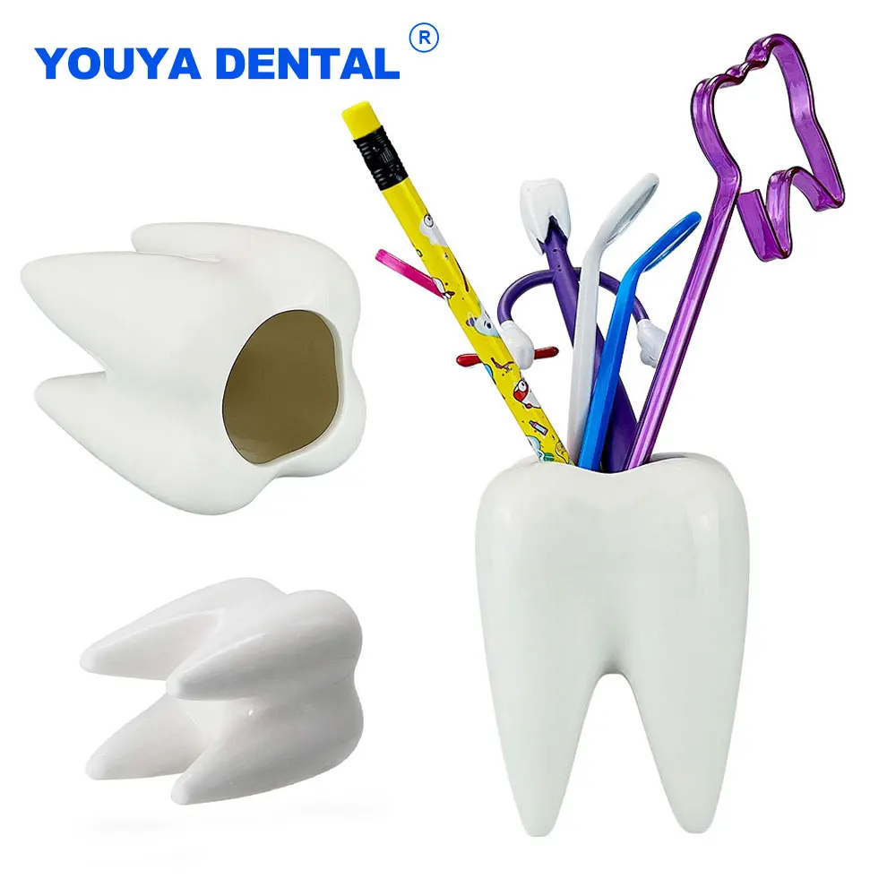 Tooth-Shape-Ceramic-Pen-Pencil-Pot-Holder-Storage-Container-Desk-Pens ...
