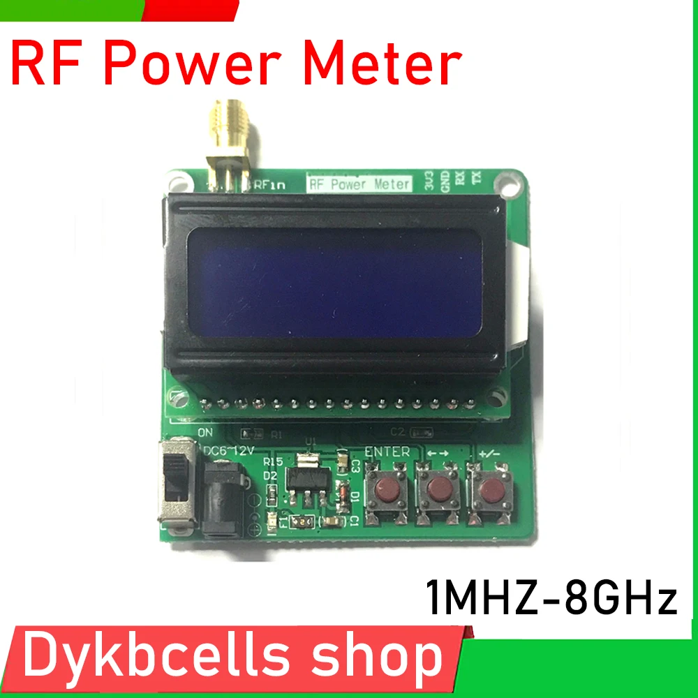 1MHZ-8000MHz RF power meter digital display RF attenuation value AT ...