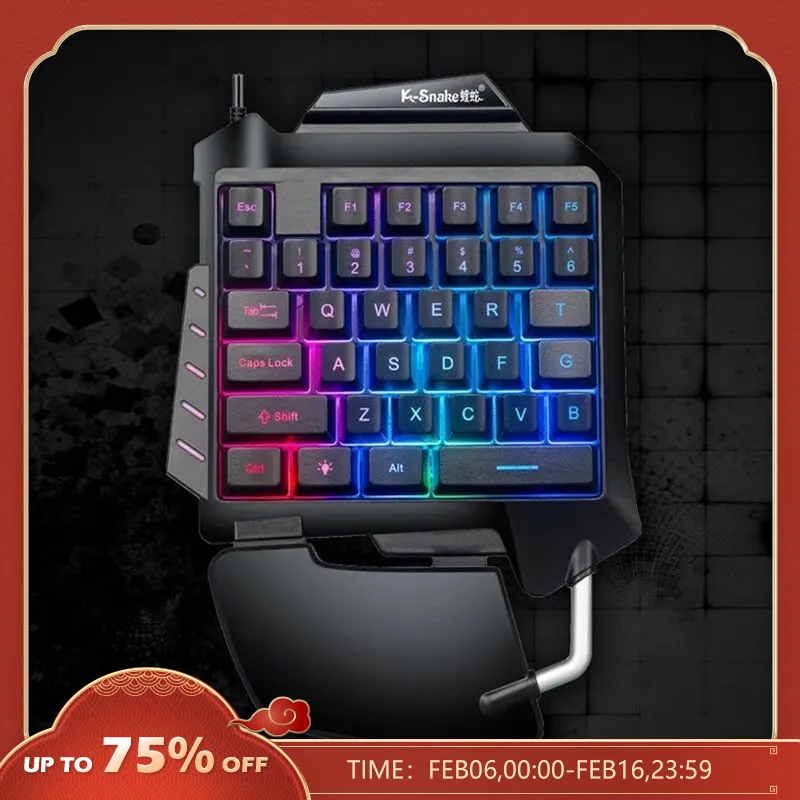 One-Hand-Chicken-Game-Mechanical-Keyboard-USB-Wired-Gaming-Portable ...