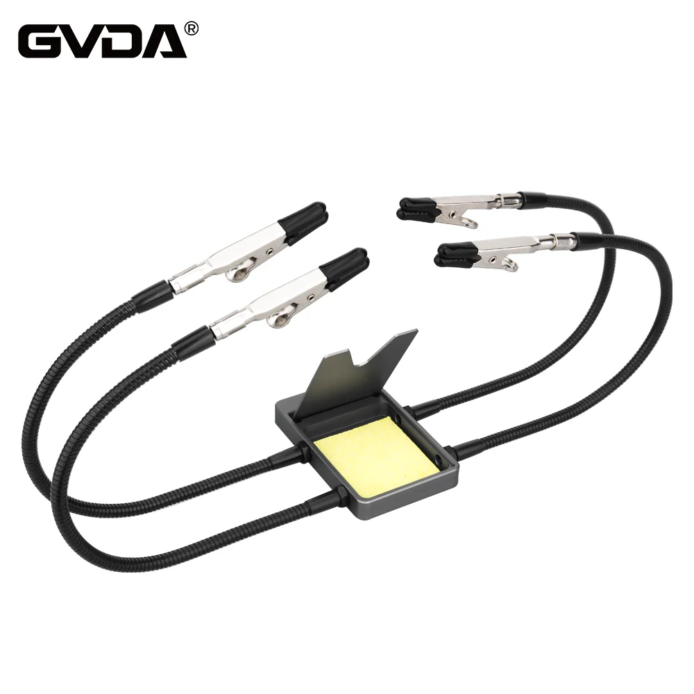 GVDA GD300 납땜 인두 스탠드 납땜 인두 팁 용 납땜 홀더 유연한 암 청소 스폰지가있는 회로 기판 브래킷 ...