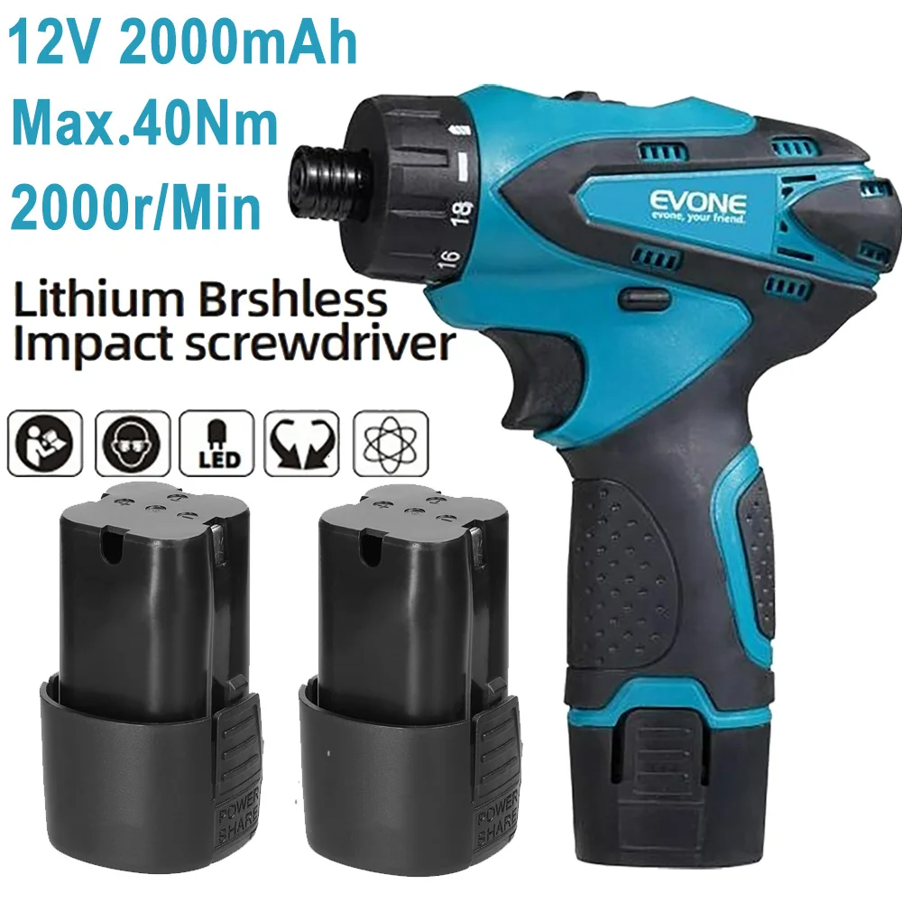 Electric-Screwdrivers-Set-12V-40Nm-2000mAh-2000rpm-Brushless-Motor ...
