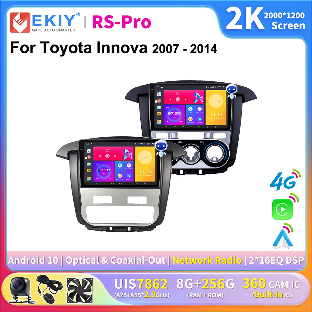 EKIY-2K-Screen-CarPlay-Radio-For-Toyota-Innova-2007-2014-Android-Auto ...