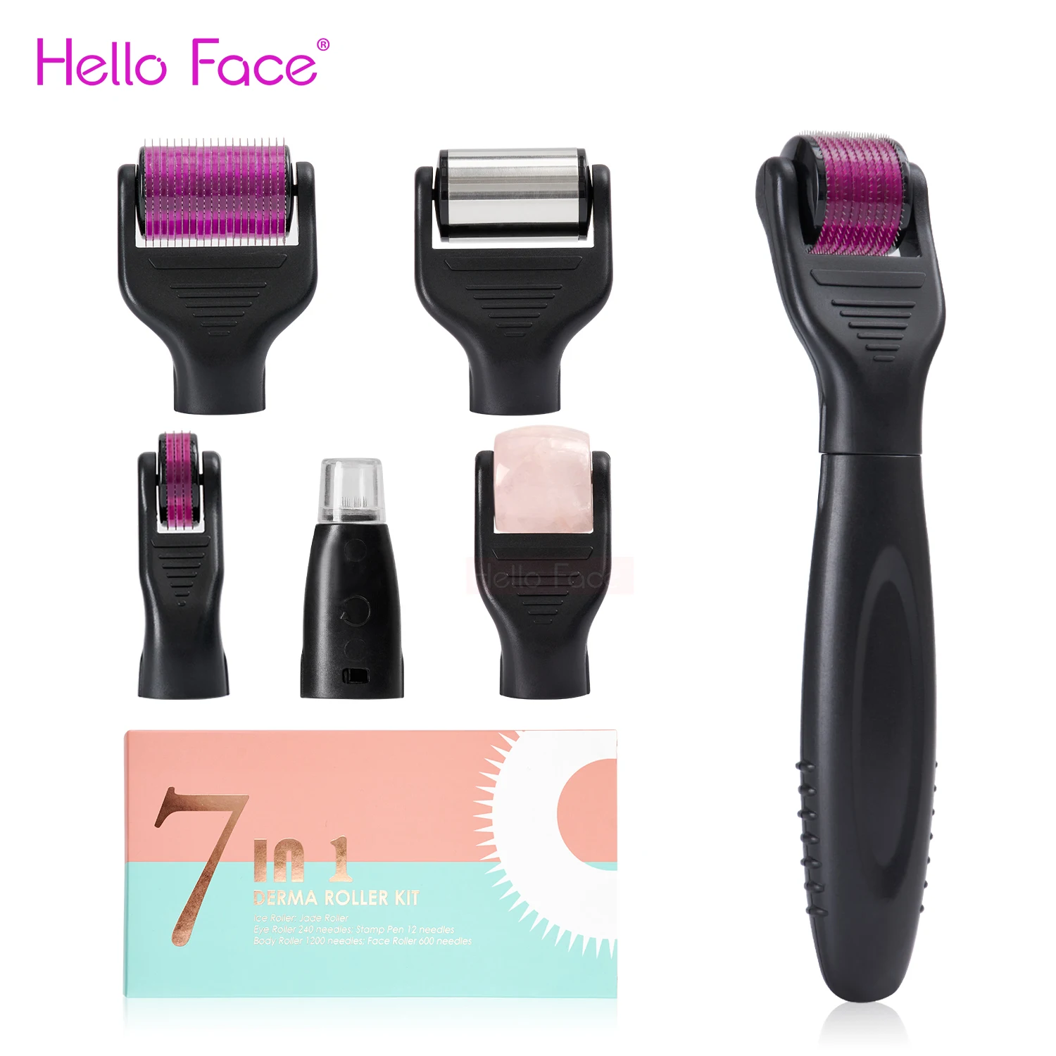 Derma rolo kit 7 em 1 drs dermaroller barba rolo rosto rolo derma ...