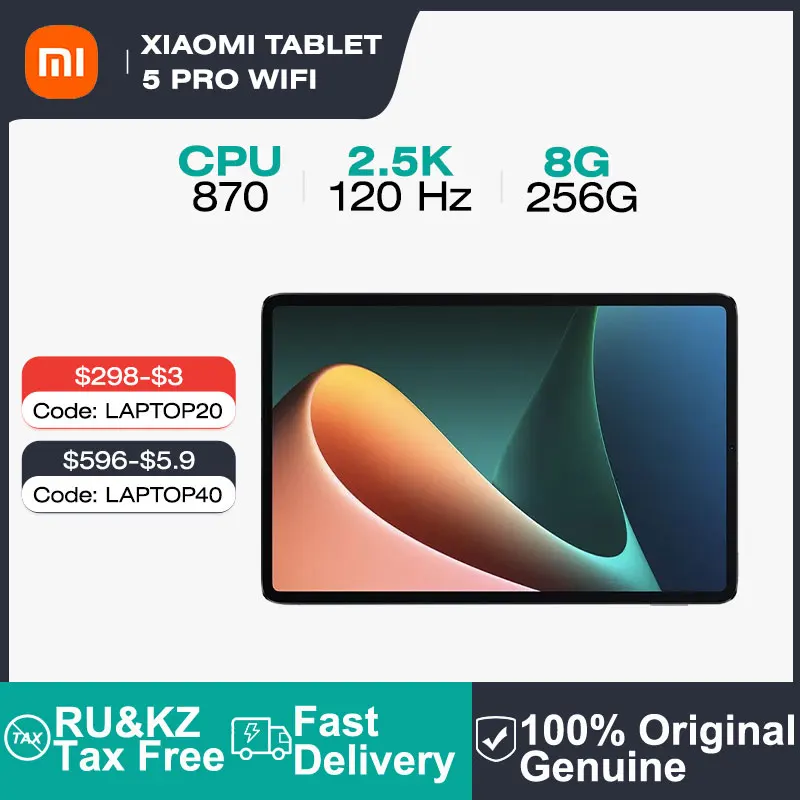 Xiaomi Tablet 5 Pro 11 Inch 2.5K 120Hz LCD Screen Snapdragon 870 Octa ...