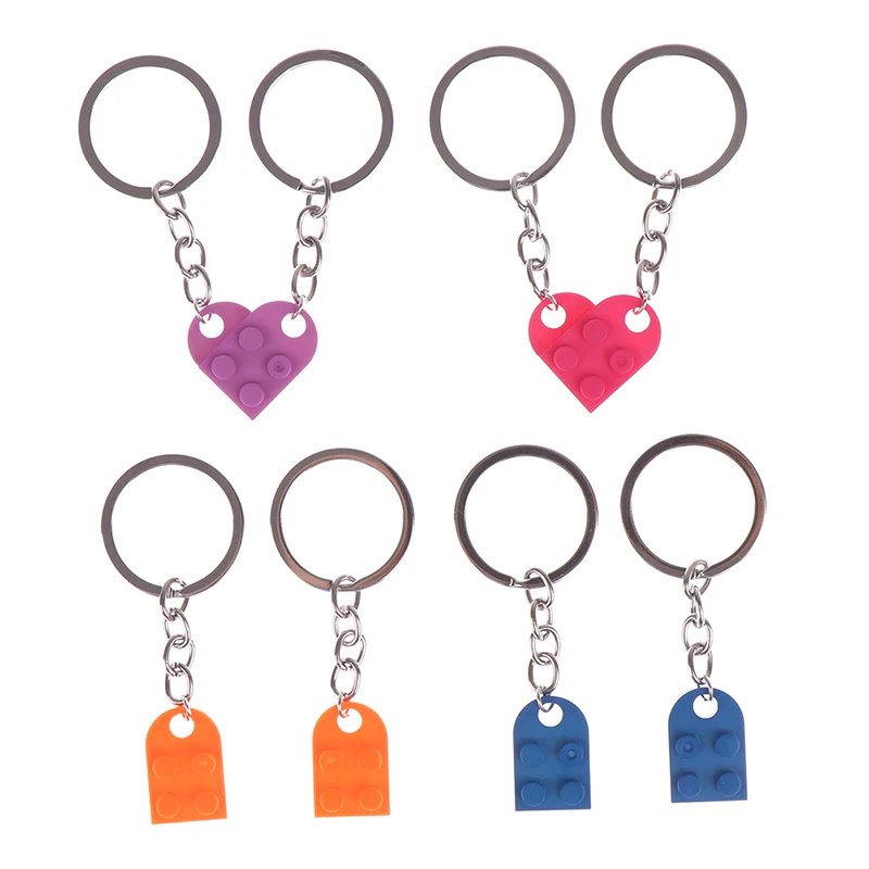 2Pcs-Cute-Love-Heart-Brick-Keychain-for-Couples-Friendship-Women-Men ...