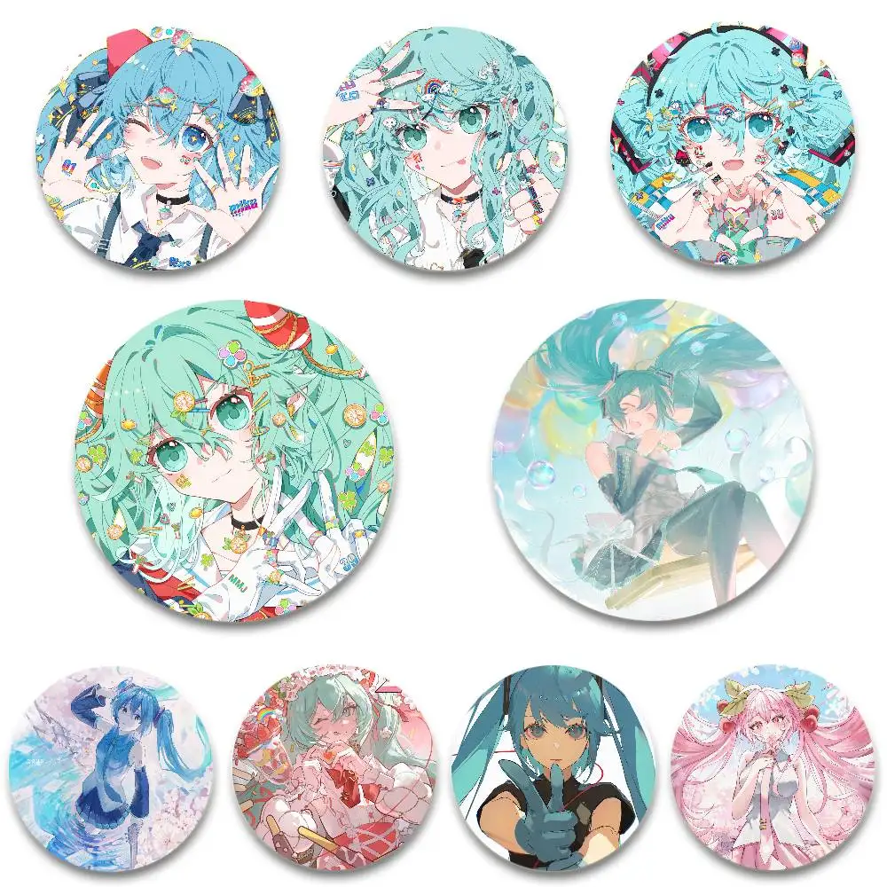 Insignias de Anime Miku, insignia láser redonda de Anime, broche de ...