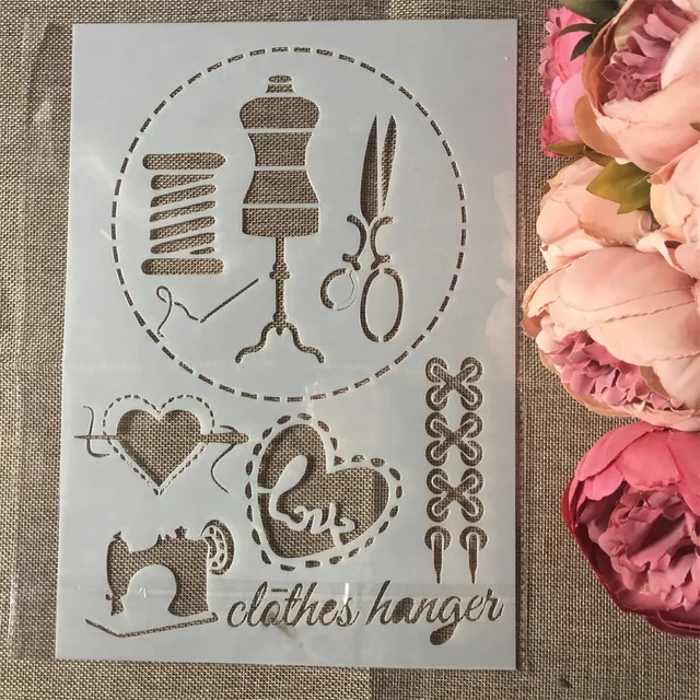 4Pcs/Set A4 Sewing Fashion Clothes DIY Layering Stencils Painting ...