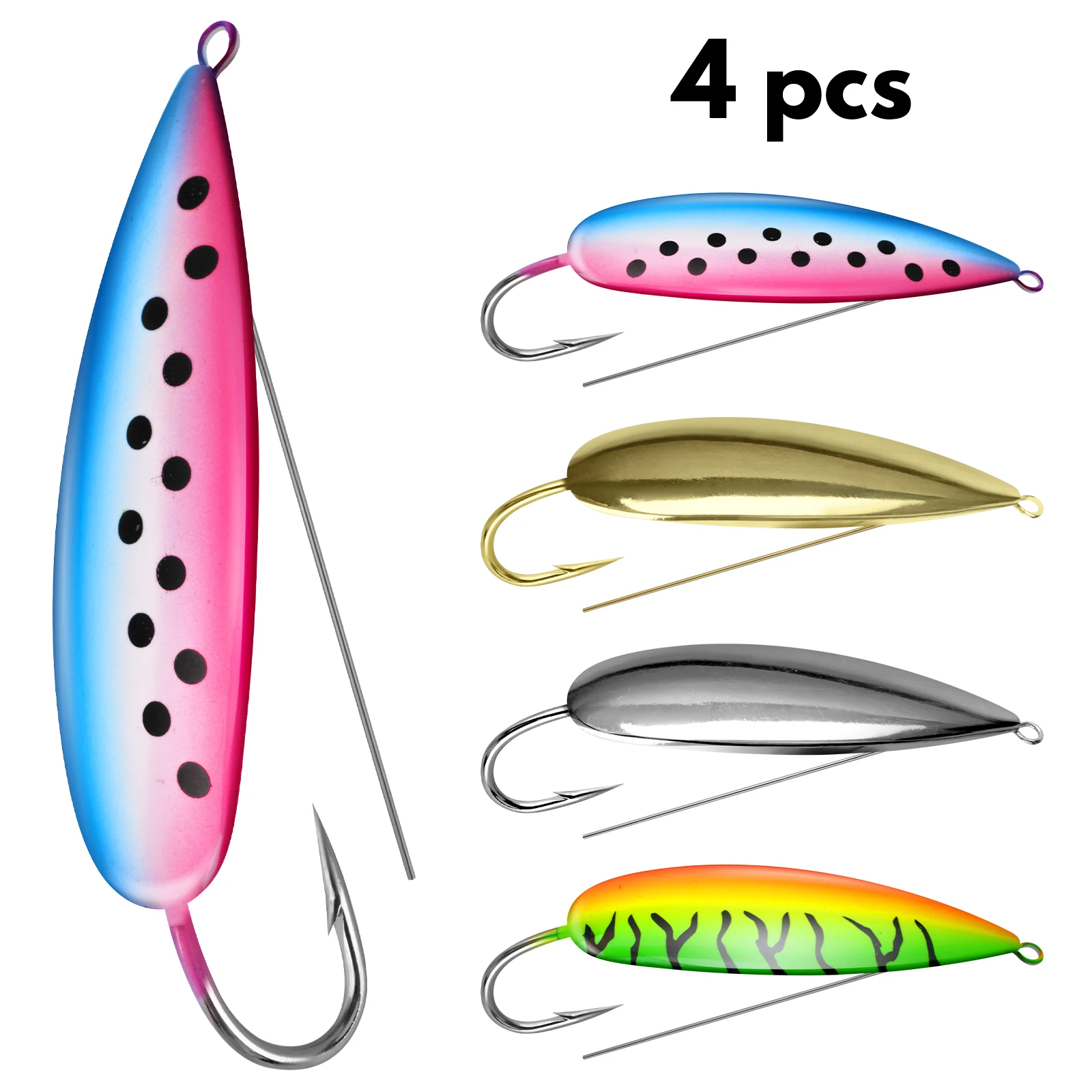 4-Pcs-Weedless-Spoon-Lure-Rotate-Spoon-Metal-Spoon-8g-16g19g-Fishing ...