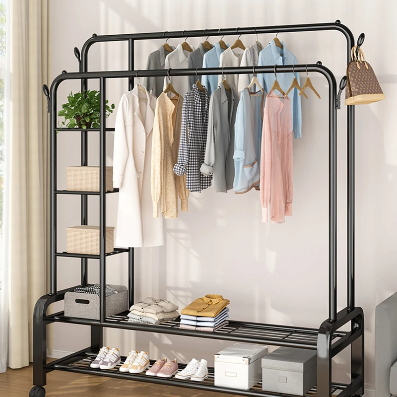 Space Saving Standing Clothes Rack Library Garment Bedrrom Clothes Rack ...