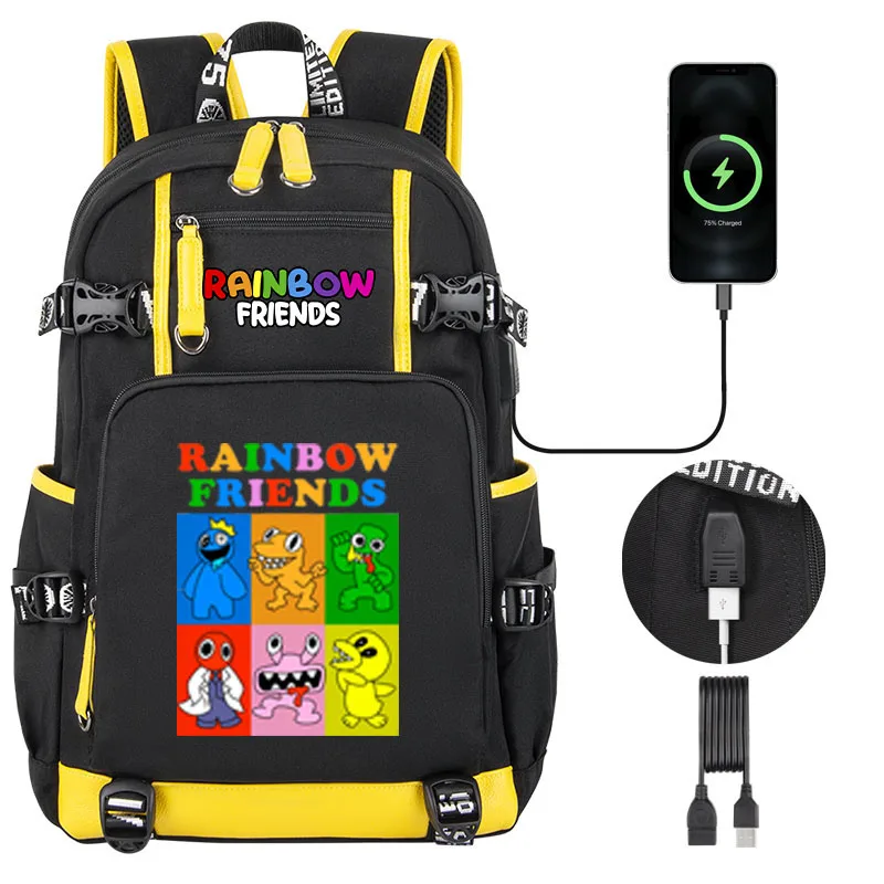Cartoon-Rainbow-Friends-Print-school-backpack-high-quality-Boy-Children ...