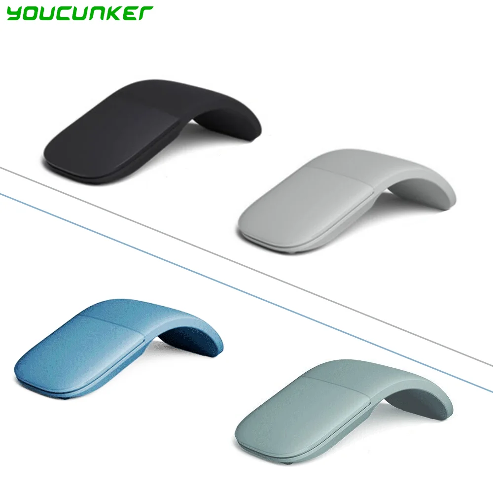 Bluetooth 4.0 5.0 Folding Wireless Mouse Arc Touch Roller Computer ...