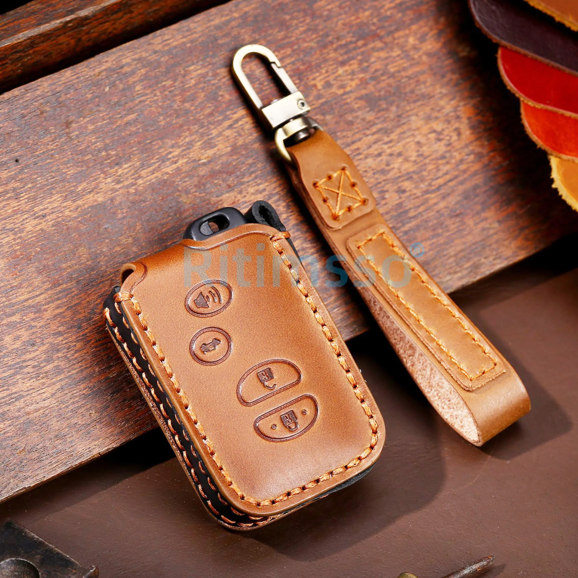 Genuine-Leather-Car-Key-Case-Cover-for-Toyota-Land-Cruiser-Prado-150 ...