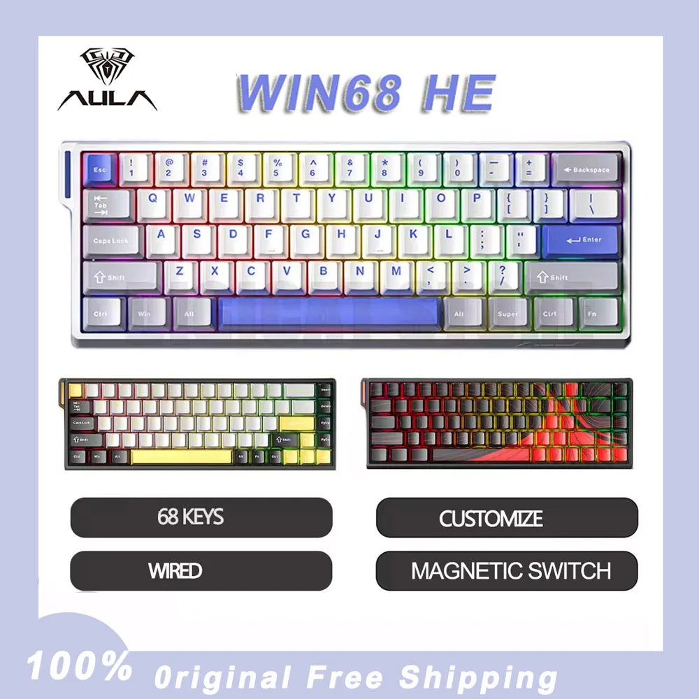 Aula Win68 HE Magnetic Switch MIni E-sports Gaming Keyboard 8k Wired ...
