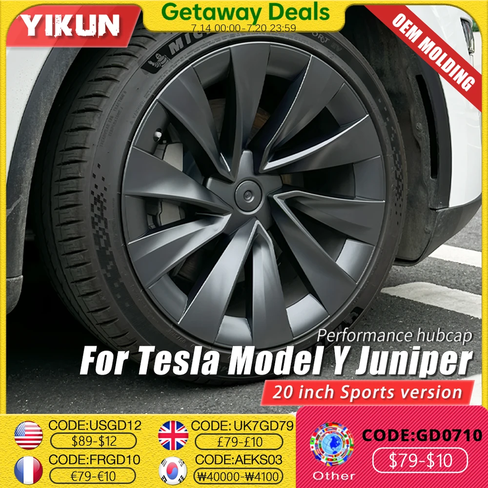 4PCS Hubcaps 20 Inch for Tesla Model Y Juniper 2025 Performance ...
