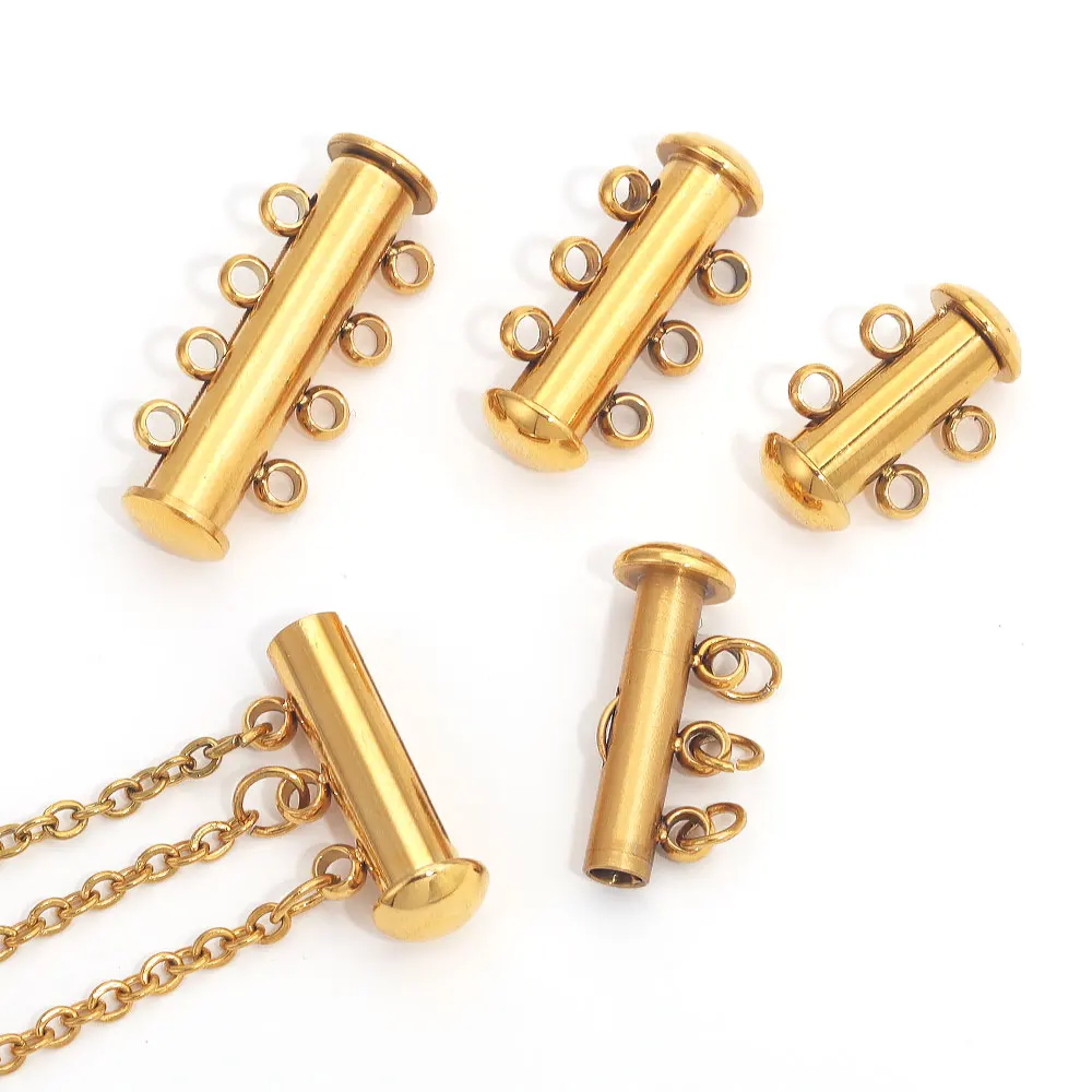 2pcs-Stainless-Steel-Layered-Bracelet-Necklaces-Slide-Tube-Lock-Spacer ...