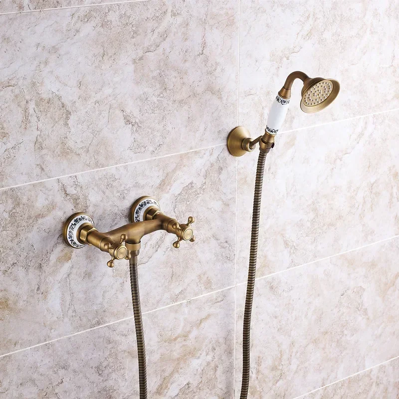 Retro-Shower-Faucets-Antique-Brass-Ceramics-Bathtub-Faucets-Rain-Shower ...