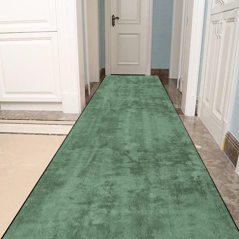 Plain Colour Corridor Carpet Non-slip Green Hallway Area Rugs Luxury ...