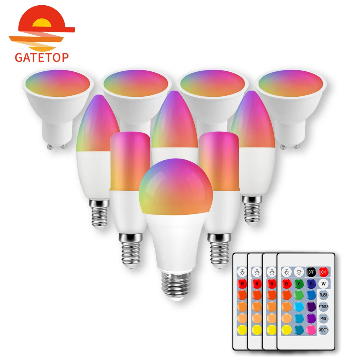 1-10Pcs-LED-Bulb-RGB-AC100-240V-Smart-LED-Lamp-E27-Lampada-Dimmable ...