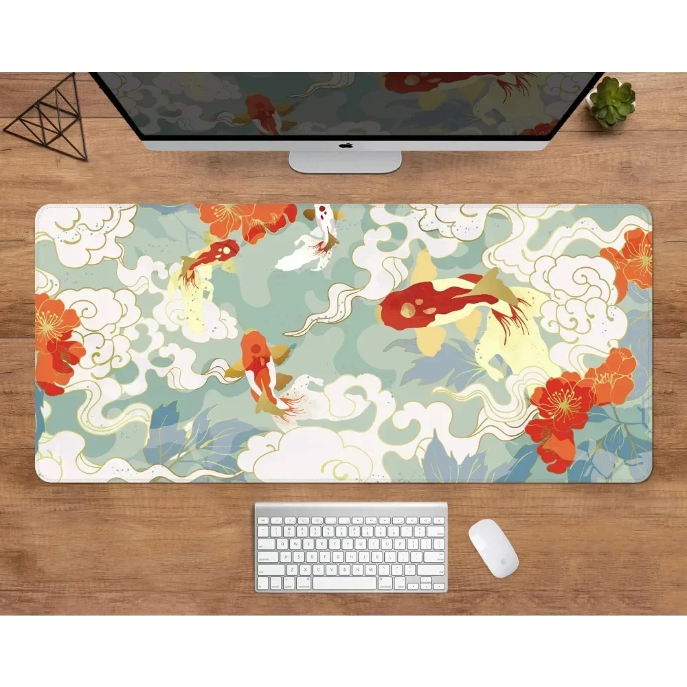 XXL-Japanese-Mousepads-Koi-Desk-mat-Minimal-Japan-mousemats-Gold-Blue ...