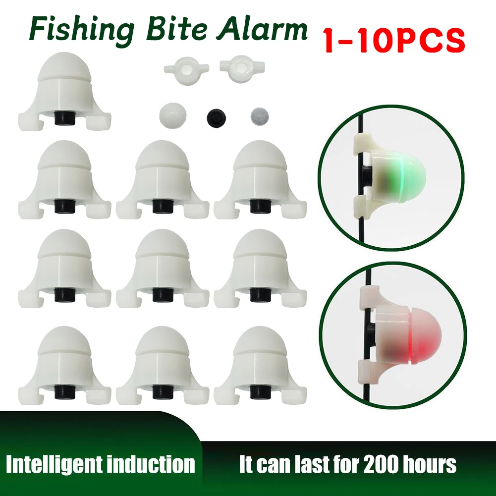 10-1PCS Night Fishing Bite Alarms Light Fishing Rod Tip Clip On Fish ...