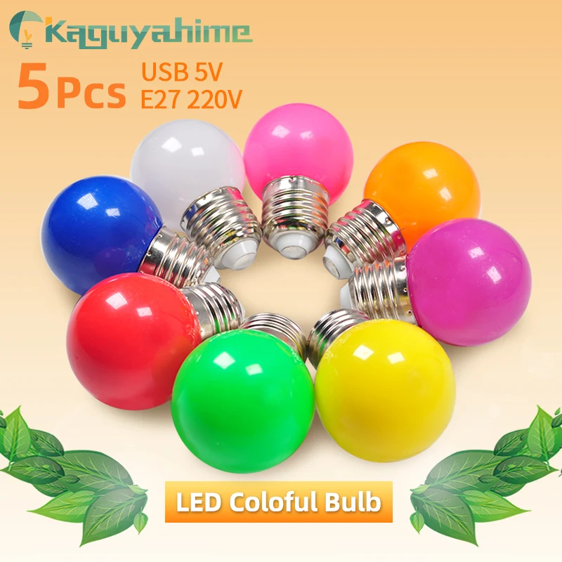 Kaguyahime-5Pcs-Colorful-E27-Bulb-Led-3W-Lamp-E27-Globe-Lampada-AC-220V ...