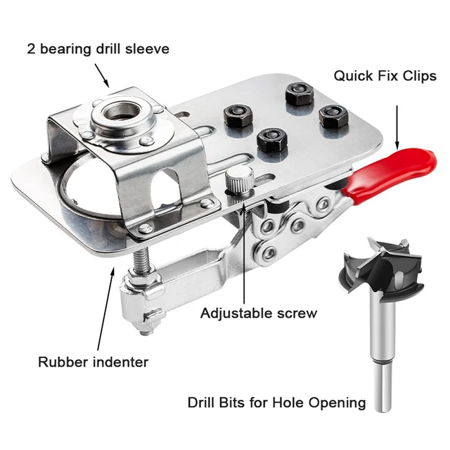 Famegmunkáló Lyuk Fúrási Útmutató Lokátor 35 Mm -Es Csuklópántos Lyukak ...