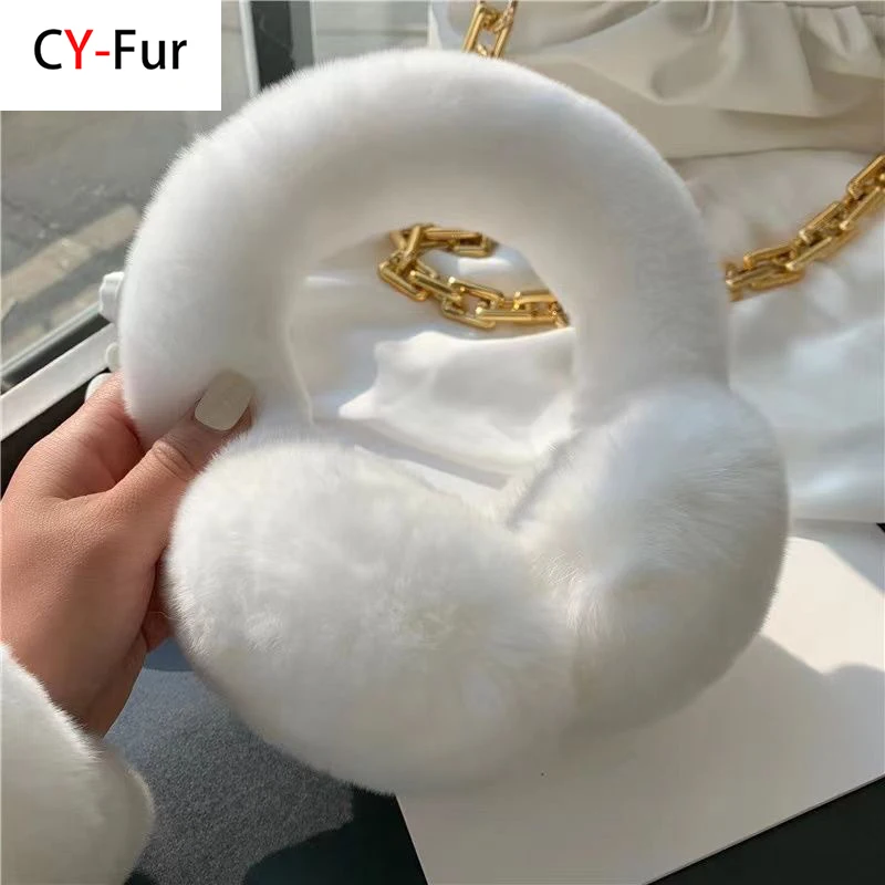 Ear Muffs For Women Winter EarWarmers Soft Warm Cable Furry Real Rex ...