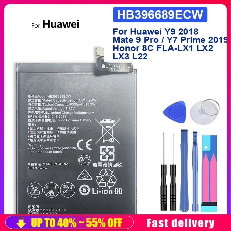 Bater-a-HB396689ECW-de-4000mAh-para-Huawei-Y9-2018-Mate-9-Pro-Mate9-Pro ...