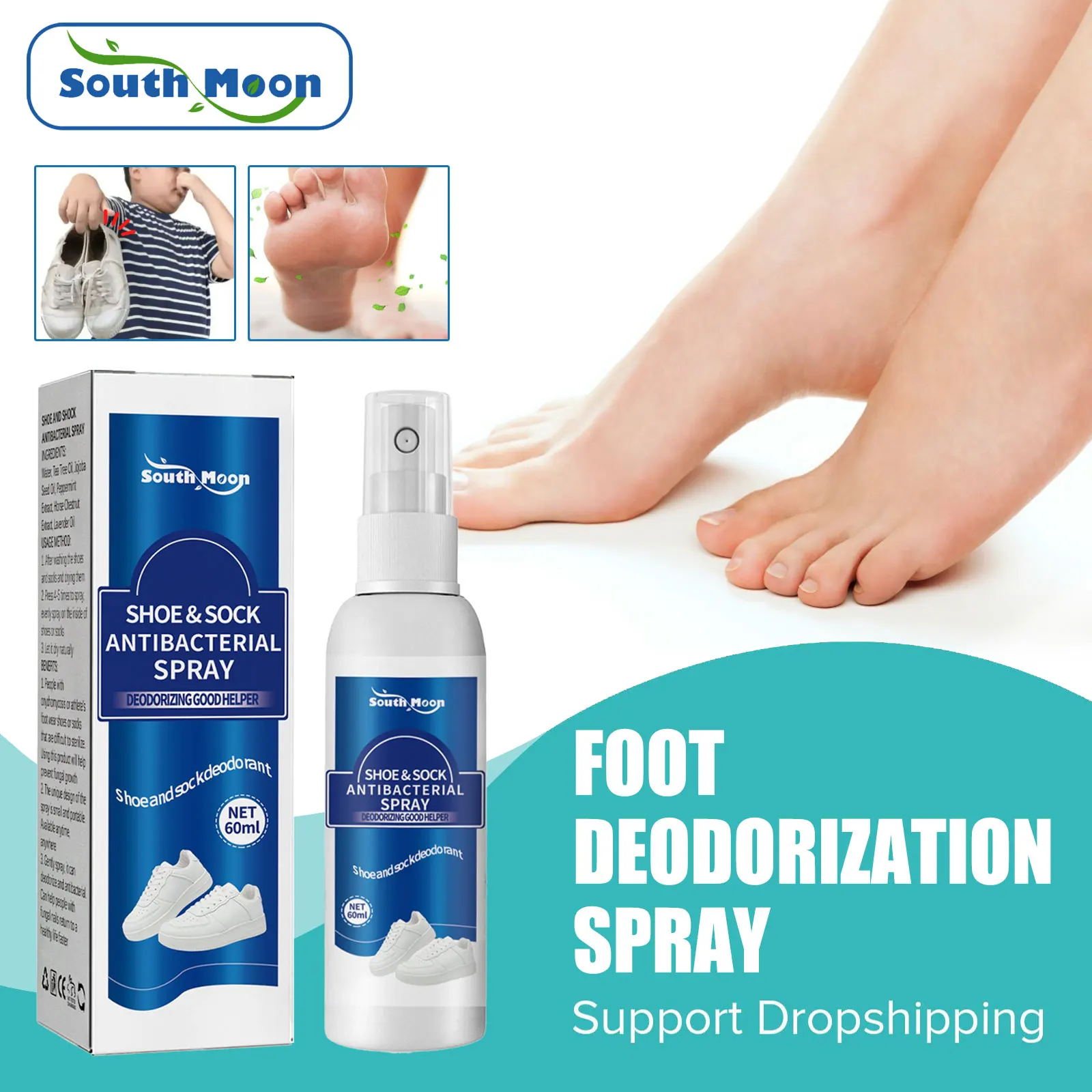 South-Moon-Shoes-Deodorization-Spray-Antibacterial-Antiperspirant ...